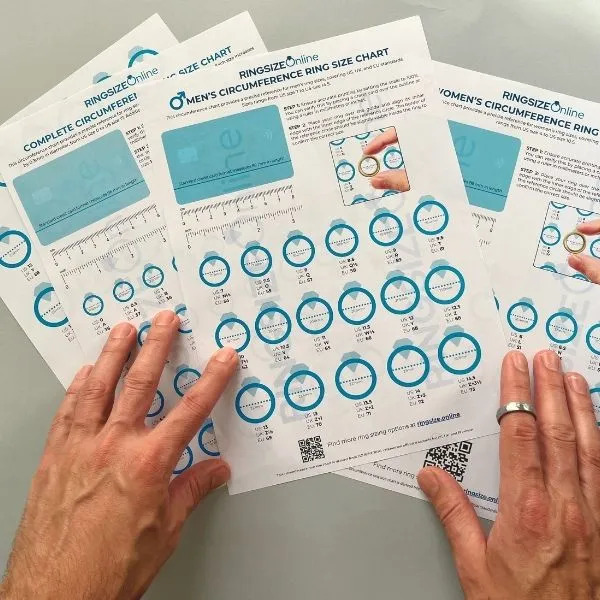 Printable ring size charts | FREE PDF | For men and women sizes